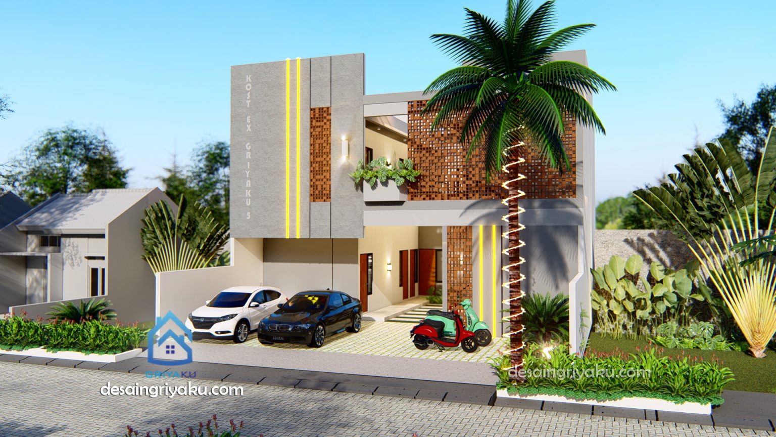 Jasa Desain Rumah | Ide Desain Rumah Kos 2 lantai